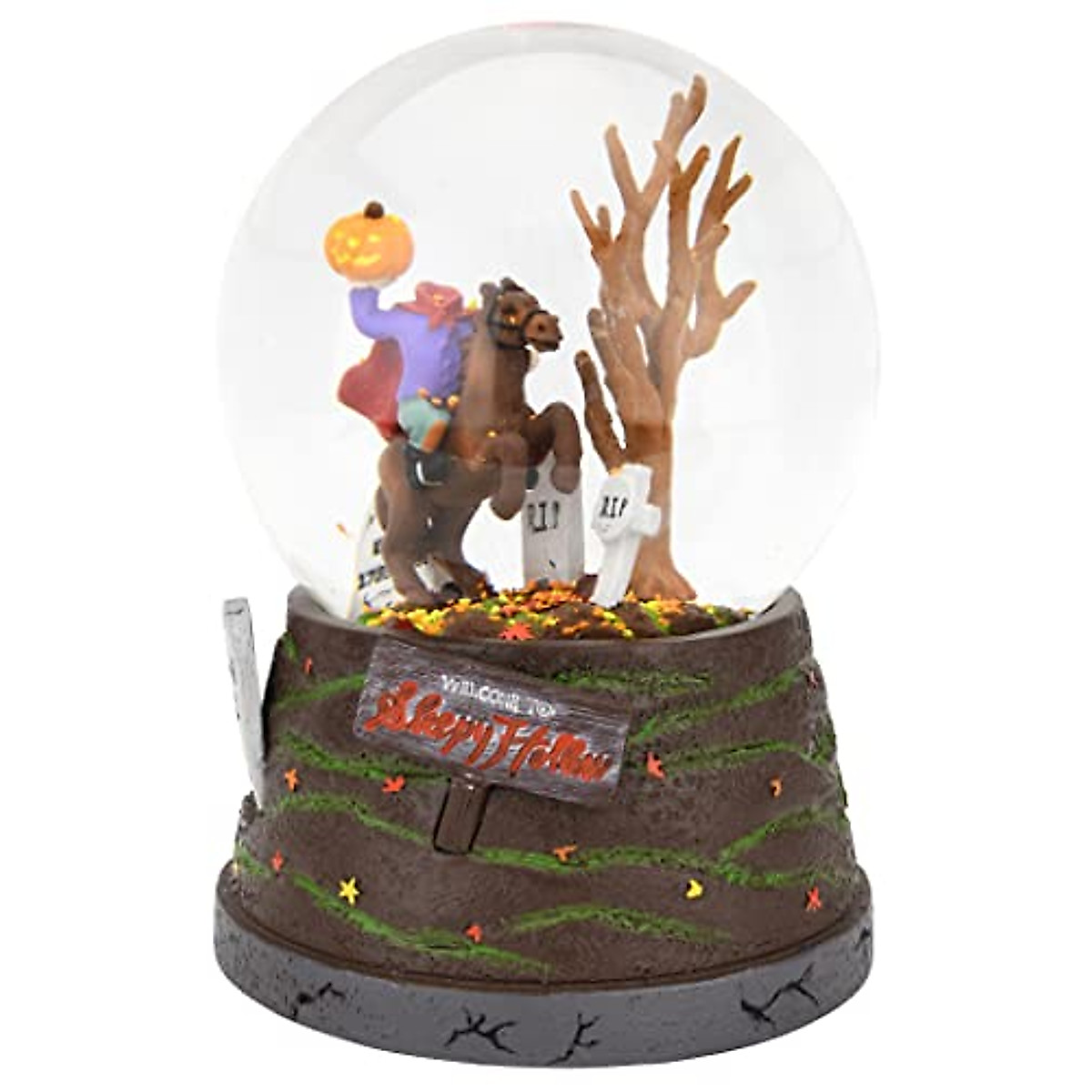 Tree Buddees Sleepy Hollow Fall Themed Headless Horseman Halloween Snow Globe - Large 6.5"