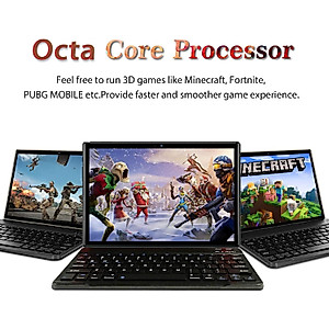 AOYODKG Tablet 2 in 1, 10.1 inch Android 11 Tablet with Keyboard, Case Mouse, 4GB RAM+64GB ROM(256GB Expand), Quad-Core Processor, 1280x800 IPS HD Display, Games, Wi-Fi, Bluetooth, AYO-A10 (Gold)
