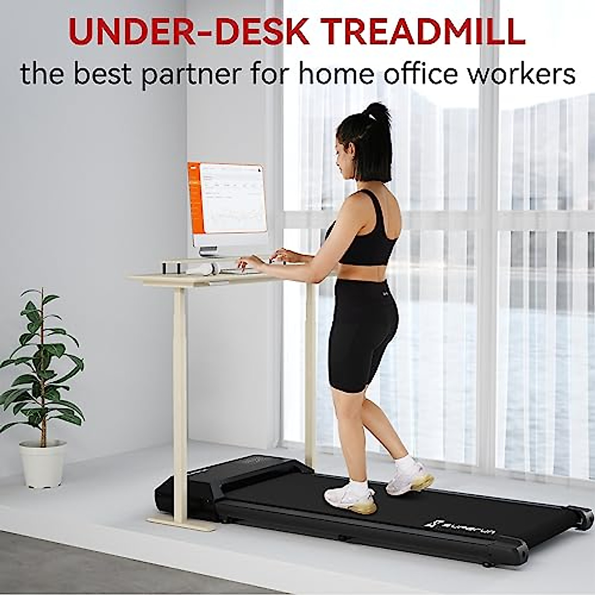 Walking Pad, SupeRun Treadmills for Home/Office 2 in 1 Under Desk Treadmill, Walking Treadmill with Remote Control, Smart Desk Treadmill for Walking Jogging, LED Display, Low Noise