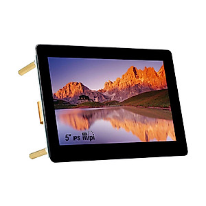 5inch IPS Touch Screen Display for Raspberry Pi, DSI Interface, 800×480 Resolution, Capacitive Touch Panel, Supports Raspberry Pi OS/Ubuntu/Kali / WIN10 IoT and Retropie, up to 5-Points Touch