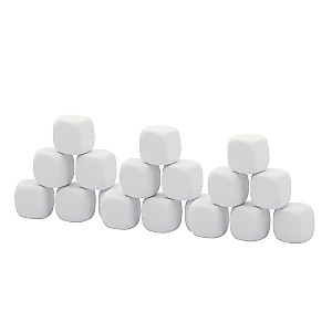 Qidiwin White EVA Foam Dices for Kids Graffiti-Building Blocks,Creative Painting, Party Supplies, 1.96 inchs,18PCS