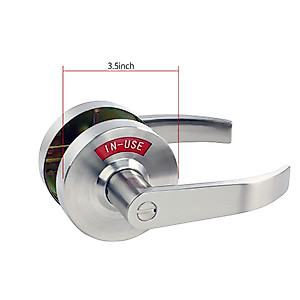 MuteX Extra Large Bathroom Privacy Lever Lock with Large Inuse or Vacant Indicator for Men Women Restroom, ANSI Grade2 Commercial Grade, Perfect for Professional Office Buildings, Matte Black