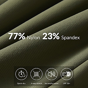 BALEAF Women's Joggers Lightweight Hiking Pants High Waist 5 Zipper Pockets Quick Dry Travel Athletic UPF50+ Rifle Green S