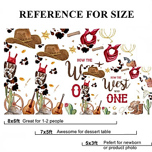 Cowboy Birthday Backdrop Rustic Wild West Rodeo How The West was One Boys First Birthday Party Background Decorations 1st Rodeo Party Banner Supplies 7x5ft
