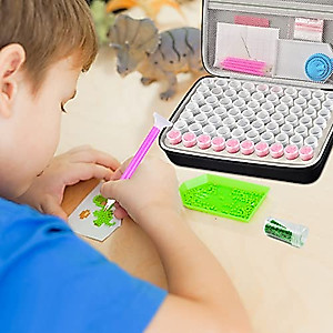 70 Slots Diamond Painting Storage Case, Bead Organizer Containers for 5D Diamonds Art Accessories and Tools, Paintings Kit with Pen for DIY Dimond Dotz Dots Drills Nails Rhinestones Gems Craft