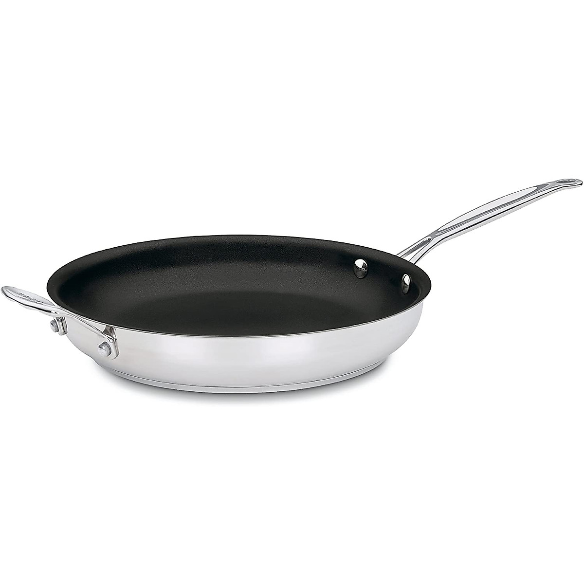 Cuisinart 722-30HNS Chef's Classic Stainless Nonstick 12-Inch Open Skillet with Helper Handle