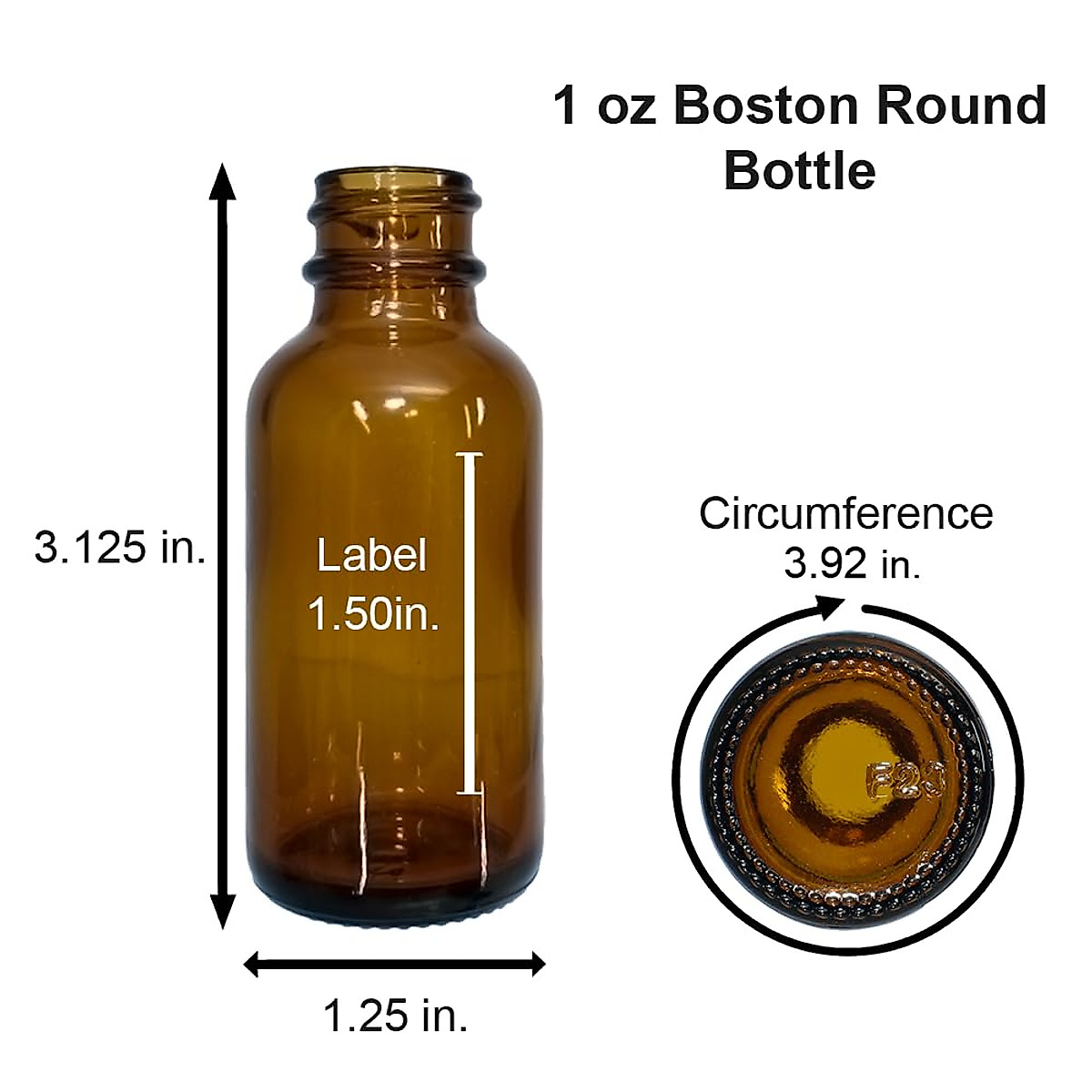 GlassBottleOutlet (Pack of 108) 1 oz. Amber Boston Round with Black Fine-Mist Sprayer