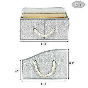 Kntiwiwo Closet Storage Bins Trapezoid Storage Baskets,Fabric Foldable Storage Bins for Shelves, Closet Bin Organizer and Storage Bins with Handles for Living Room Bedroom Office, Gray, 4-Pack