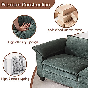 Tbfit Sectional Couches for Living Room,123" Oversized Comfy Cloud Couch, Chenille Modular Sectional Sleeper Sofa, Deep 4 Seat L Shaped Couch with Movable Ottoman, Green