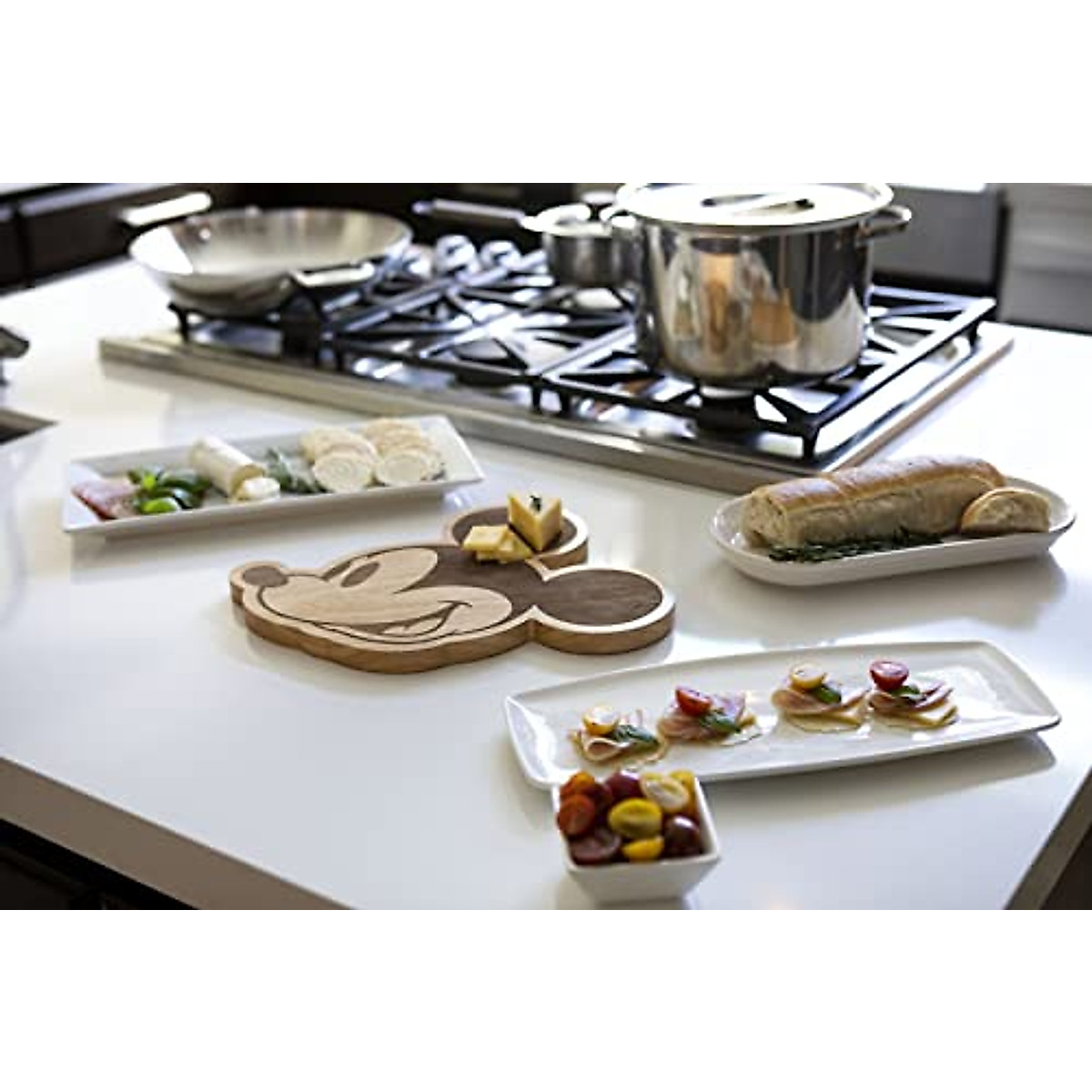 TOSCANA - a Picnic Time brand - Disney Mickey Mouse Disney Classics Mickey Mouse Cutting Board - Wood Cheese Board - Charcuterie Board