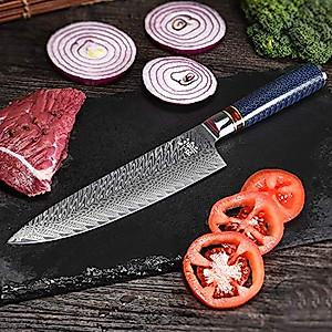 WeKit Chef Knife 8 Inch, Damascus Chef Knife Japanese VG10 Kitchen Knife Sharpest 67-Layer High Carbon Stainless Steel knife, Pro Cooking Knife, Meat Cutting Gyuto Chef Knife with Sheath