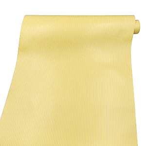 Yifely Yellow White Stripes Shelf Liner Drawer Units Decor Sticker Self-Adhesive Tabletop Protect Paper 17.7 Inch by 9.8 Feet