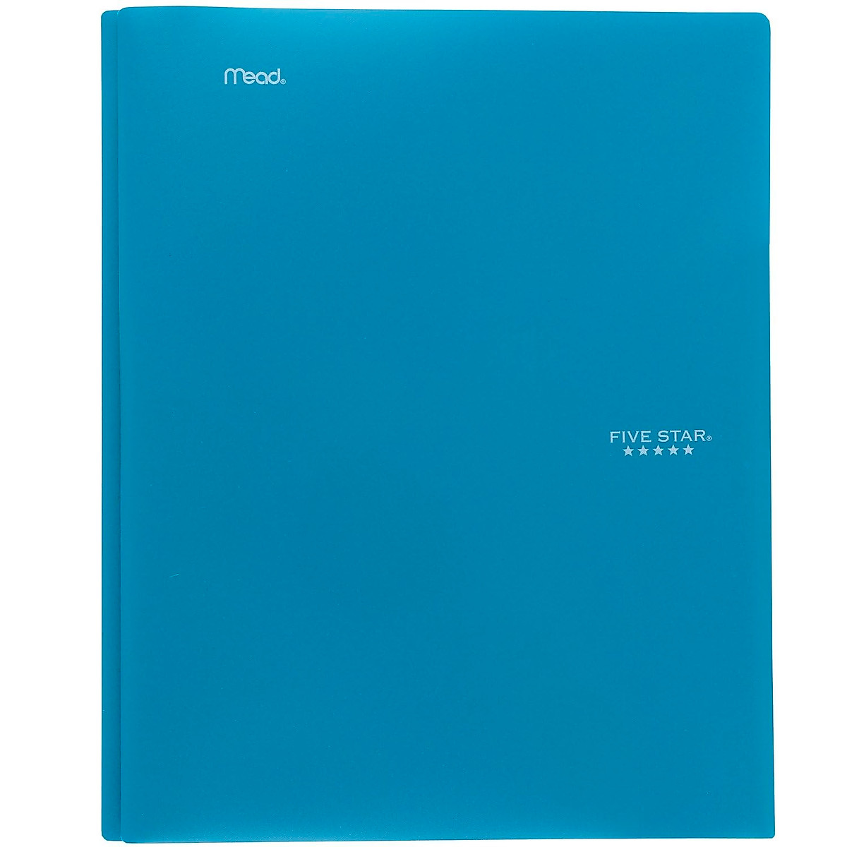 Five Star 2 Pocket Folders, 4 Pack, Plastic Folders with Prong Fasteners, Holds 11” x 8-1/2”, Tidewater Blue, White, Amethyst Purple, Harvest Yellow (38136)