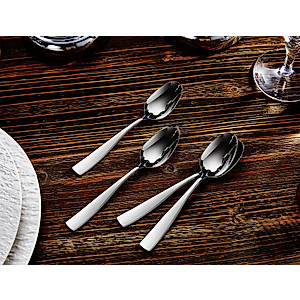KEAWELL Premium 4-Piece Louis Spoon Set, 18/10 Stainless Steel, Set of 4, Fine Spoon Set with Squared Edge, Dishwasher Safe, Smooth and Solid (6.4" Teaspoon)