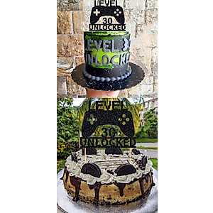 Level 30 Unlocked Cake Topper, Video Game Cake Topper, Game Controller Cake Topper for 30th Birthday Party Decoration