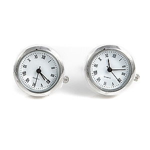 MRCUFF Traveler Working Watch Thermometer & Compass Steampunk Spinning Globe Pilot 4 Pairs Cufflinks in a Presentation Gift Box & Polishing Cloth