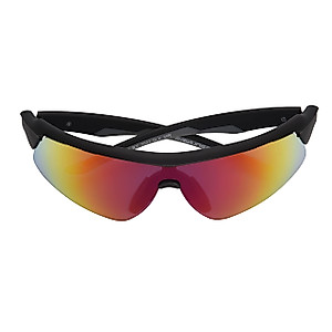Rawlings Change Up Spotter Youth Baseball Sunglasses, Matte Black/Red Mirror, 64mm