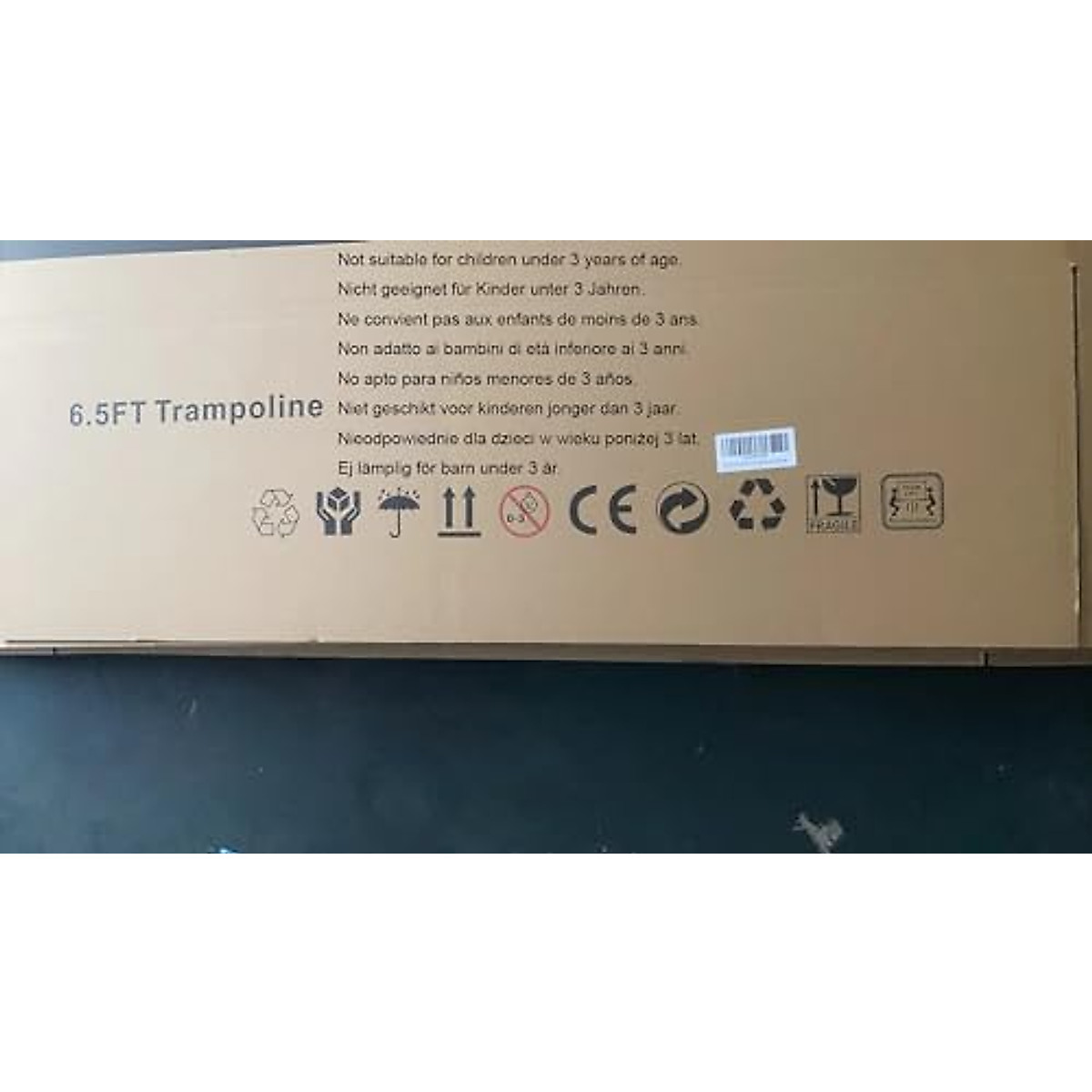 LANGXUN 6.5Ft 7-in-1 Rectangle Trampoline for Kids, with Climb, Slide, Swing, Basketball Hoop, Multi-Functional Indoor Outdoor Baby Toddler Mini Trampoline for Girls and Boys Birthday Gift, Age 1-10