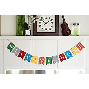 Welcome Home Banner Premium Felt Bunting Laser 54 inches wide - Party Colors