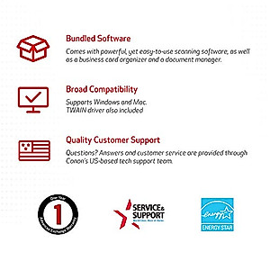 Canon imageFORMULA P-215II Mobile Document Scanner, Black, 1.6" x 11" x 3.7"