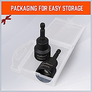 HORUSDY 2-Pieces RV Leveling Scissor Jack Socket Drill Adapter, 1/4 Inch Hex Shank, Fits 3/4 Inch or 19mm Hex Drive Jacks
