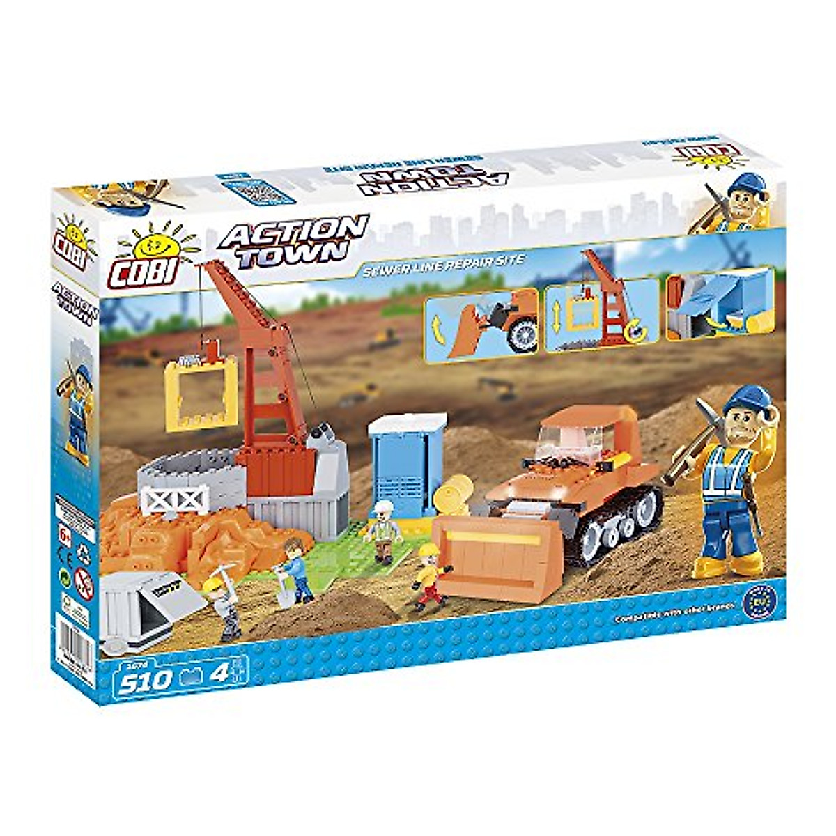 COBI 1674 Action Town - Heavy Machinery (510 Pcs) Toy, red