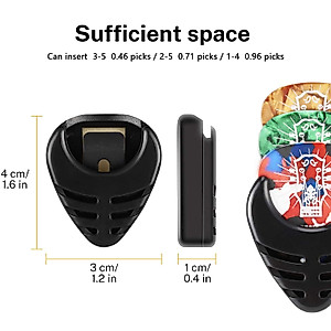 Donner Guitar Picks Holder, with Picks Case 3 Pack, 10pcs Guitar Picks Contains Thin, Medium, Heavy Picks, 9pcs 3M Stickers, Suitable for Acoustic Guitar Electric Guitar Bass Ukulele Banjo