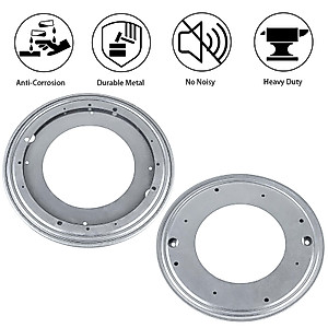 HSTECH 12 inch Lazy Susan, 800lbs Rotating Bearing Plate Heavy Duty for Rotating Table, Book Case, Serving Tray, Crafts Stand, Potted Plants, Shoe Rack(360˚ Rotation)