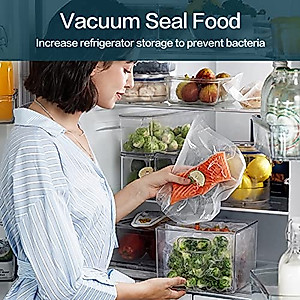 Vacuum Sealer Bags, SEATAO 2 Pack 1 Roll 11" x 20' and 1 Roll 8" x 20' vacuum seal bags for food, Environmentally Friendly Degradable Material, Double Side Air Channel, Mircowave & Freezer, Sous Vide cooking