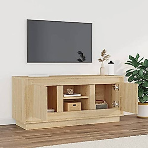 GaRcan TV Cabinet Media Furniture Sideboard Entertainment Centre TV Console Media Unit HiFi Cabinet Concrete Grey 102x35x45 cm Engineered Wood (Sonoma Oak)