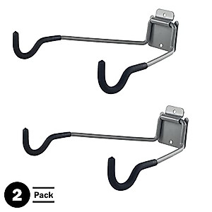 Stalwart Bike Wall Mount Set of 2 - EVA Foam Padded Bicycle Hooks - Flip-Up Garage Bicycle Rack Pair with 50lbs Capacity Each (Pack of 1)