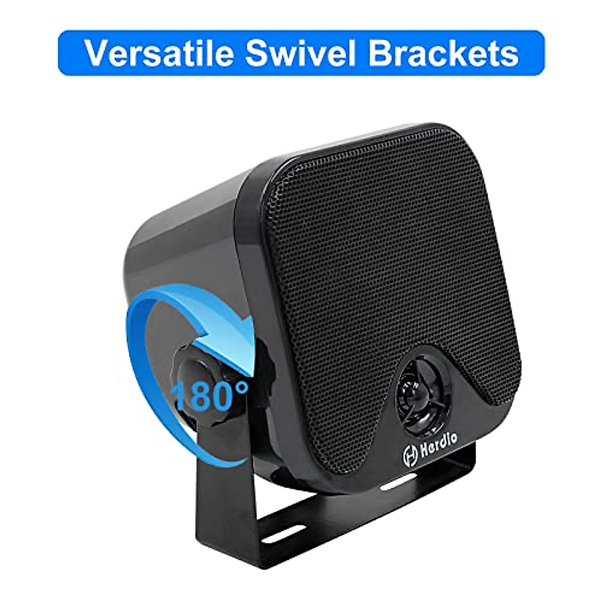 Herdio 4 Inches Heavy Duty Waterproof Boat Marine Bluetooth Speakers Surface Mounted for Camper Skid Steer ATV UTV RZR Golf Cart Tractor