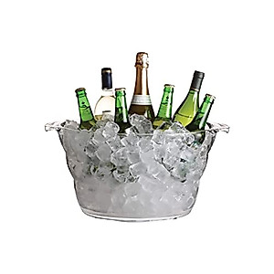 BarCraft Large Drinks Cooler Bucket, Acrylic, 10 l, Transparent