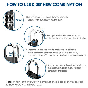 4 Pack TSA Approved Travel Luggage Locks, Combination Lock Keyless, 3-Digit Padlocks, Travel Sentry Accepted Compatible Padlock for Gym Locker, Golf Bag Case, Backpack, Black-by GIVERARE