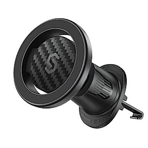 SYNCWIRE Fits MagSafe Car Mount, Carbon Fiber Magnetic Phone Holder for Car Air Vent,Hands Free Car Cell Phone Holder Mount Compatible with iPhone 15 Pro Max 14 13 12,Samsung,MagSafe Car Accessories