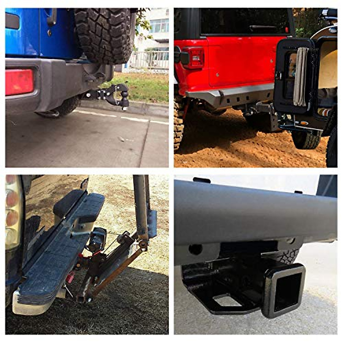 Nilight 2 Inch Rear Bumper Tow Trailer Hitch Receiver Kit Compatible for 2018 2019 2020 2021 2022 2023 Jeep Wrangler JL JLU 4 Door and 2 Door Unlimited (Exclude JK Models), 2 Years Warranty