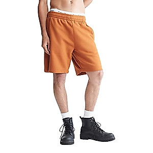 Calvin Klein Men's Monogram Logo Fleece Shorts Caramel Brown