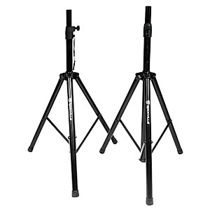 (2) Rockville RSG15 15 3-Way 1500 Watt 8-Ohm DJ PA Speaker +Stands +Cables