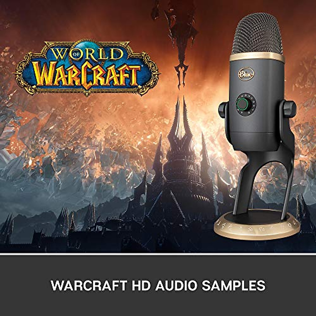 Logitech for Creators BlueYetiXWorldofWarcraft Edition Professional Podcast,Gaming,Streaming USB Mic,Blue VO!CE Effects,Including Advanced Voice Modulation Warcraft Character Presets & HD AudioSamples
