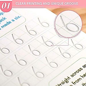Sank Magic Reusable Practice Copybook for Kids - The Print Handwiriting Workbook-Writing Practice Book for Children (Four Books with Pen）