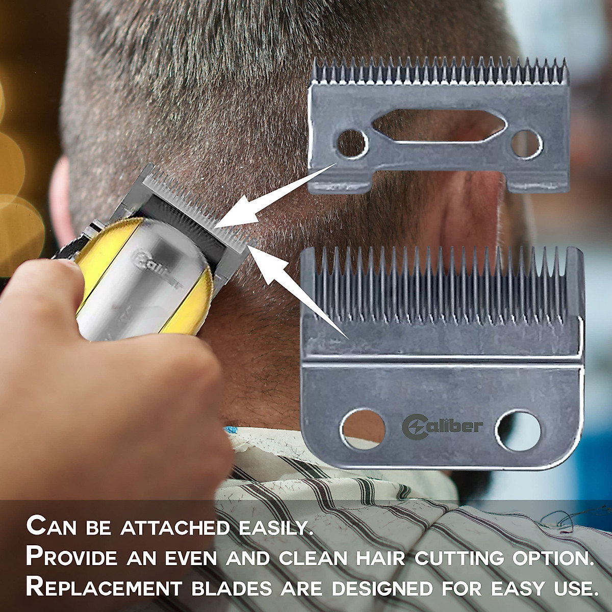 Caliber Pro 357 Magnum Clipper Blades - Cordless Clipper and Trimmer Professional Hair Cutting Blade - Spare Barber Blade for Men's Hair and Beard Grooming Clippers Kit (Replacement Blade)