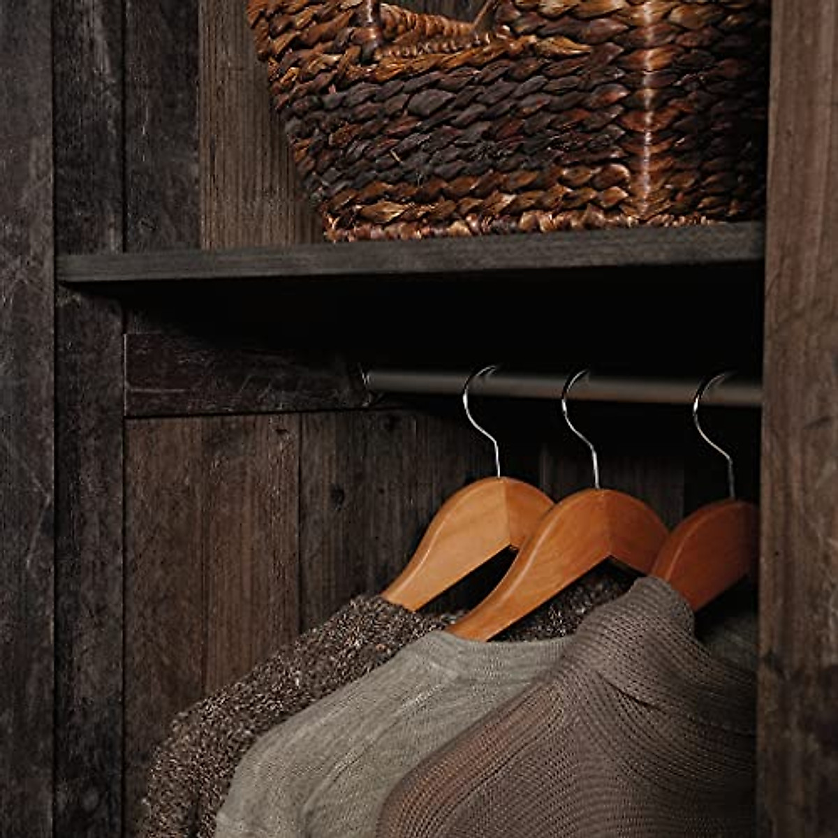 Sauder Miscellaneous Storage Wardrobe, L: 40.0" x W: 19.45" x H: 71.1", Reclaimed Pine Finish