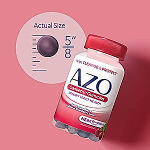 AZO Cranberry Urinary Tract Health Gummies Dietary Supplement, 2 Gummies = 1 Glass of Cranberry Juice, Helps Cleanse & Protect, Natural Mixed Berry Flavor, Non-GMO, 72 Gummies