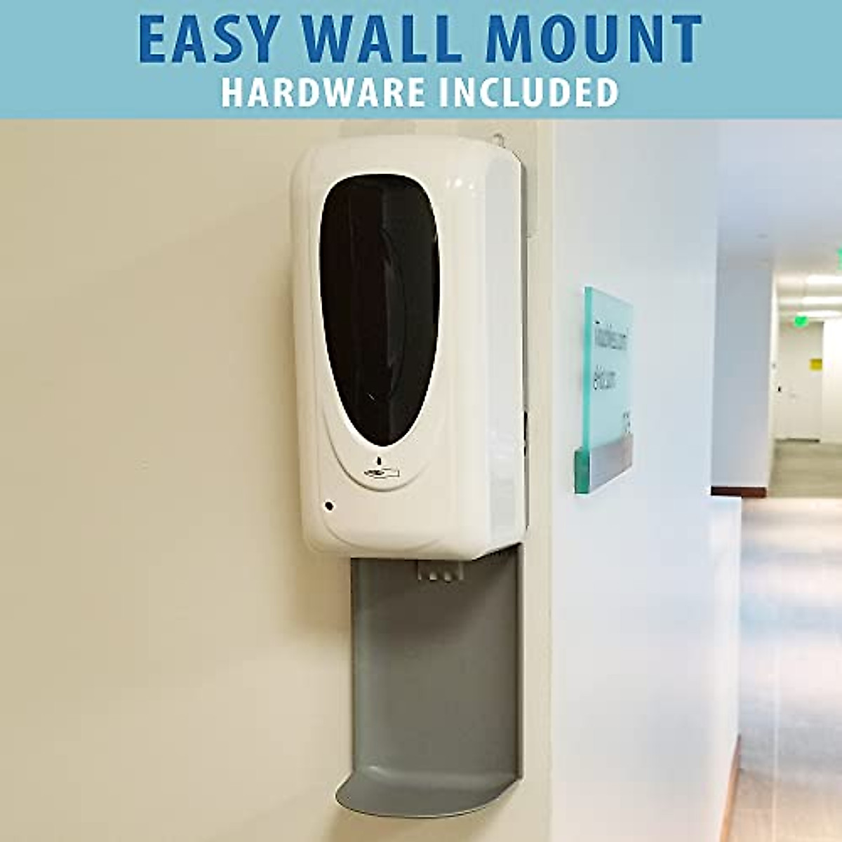 iTouchless Sensor Sanitizer Dispenser with Wall Mount, 1000 ml Capacity, Accommodates Gel, Liquid, Alcohol, Touchless and Automatic for Enhanced Hygiene in Lobbies, Stores, Schools, Healthcare