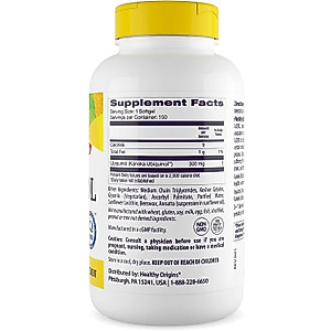 Healthy Origins Ubiquinol (Active form of CoQ10), 300 mg - Activated Form of CoQ10 - Kaneka Ubiquinol Supplements for Heart Health & Antioxidant Support - Gluten-Free & Non-GMO - 150 Softgels