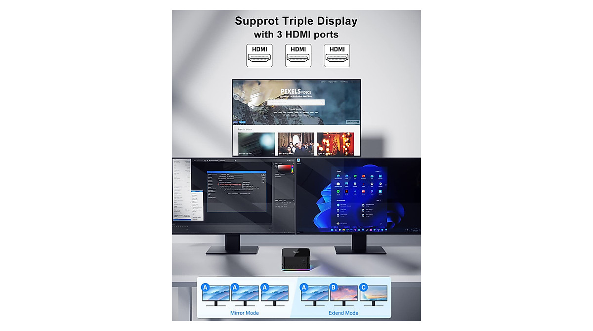 Compact Mini PC with Intel N5105 - 8GB RAM SSD
