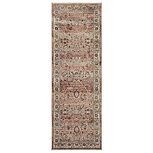 Mohawk Home Hertford Traditional Ornamental Beige 1' 11" x 8' Area Rug Perfect for Living Room, Dining Room, Office