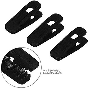 Corodo Hanger Clips for Velvet Hangers, 20 Pack Velvet Hangers Clips, Strong Hanger Clips Perfect for Pants Hangers (Black)