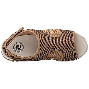 Propét Womens TravelActiv Sandal, Gold/Black, 8.5 Wide US