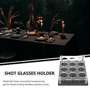 PATKAW Shot Glass Holder Acrylic Shot Glass Server Acrylic Cup Holder Shot Glass Serving Trays Shot Glass Base for Tequila Whiskey Cocktail Party Club Home Bar Drinking